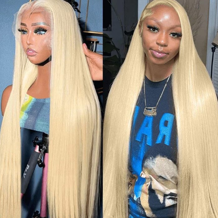 QT Hair Ekane Same 613 Honey Blonde Transparent Lace Frontal Wigs Human ...